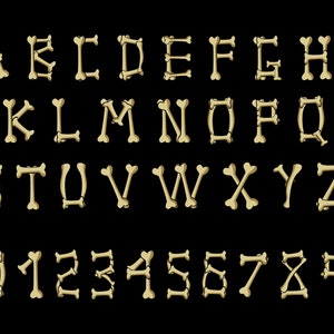 Skeleton Alphabet - Bones Alphabet - SVG PNG Bundle - Halloween Bones ...