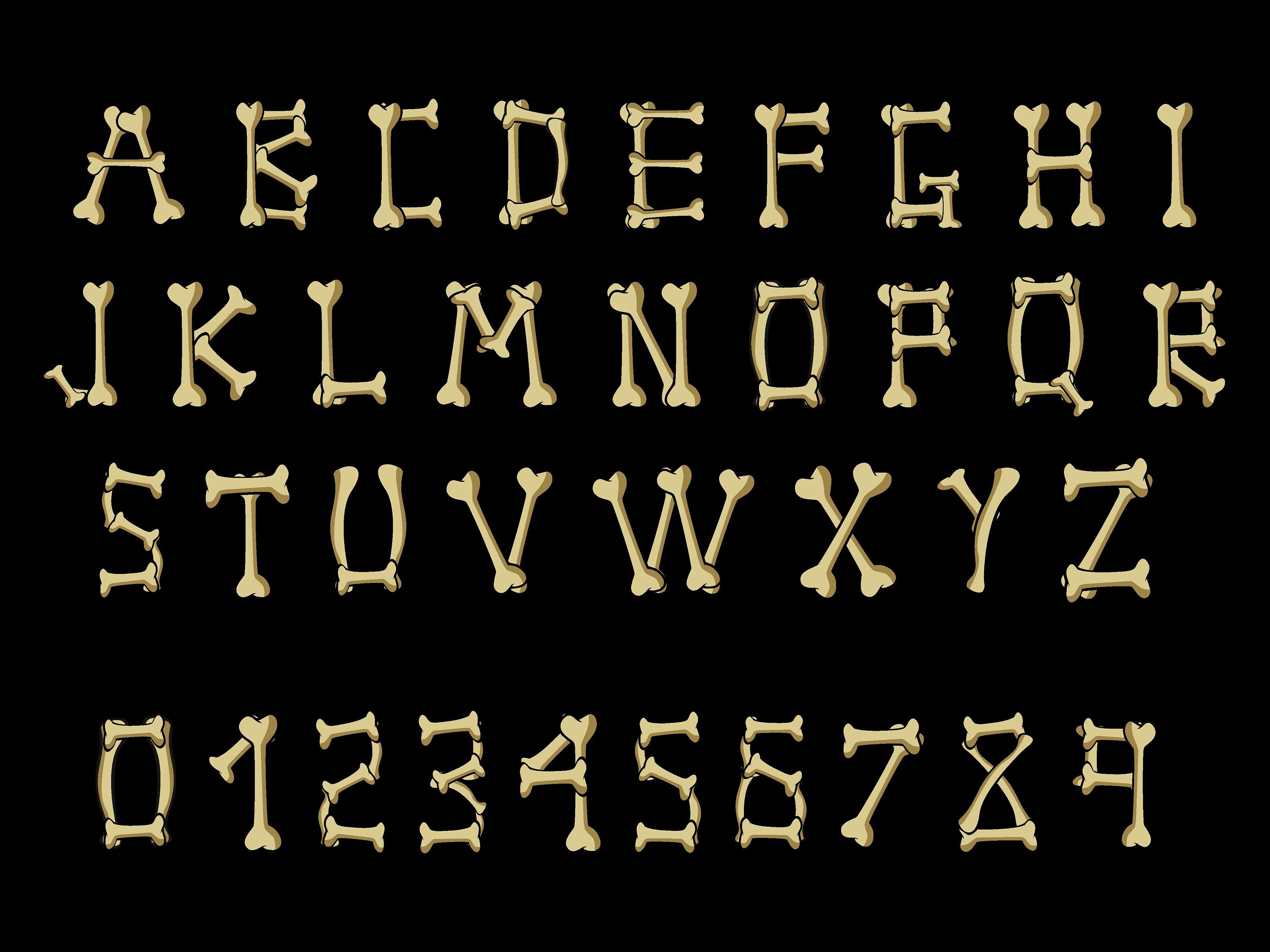 Skeleton Alphabet Bones Alphabet SVG PNG Bundle Halloween Bones Decor ...