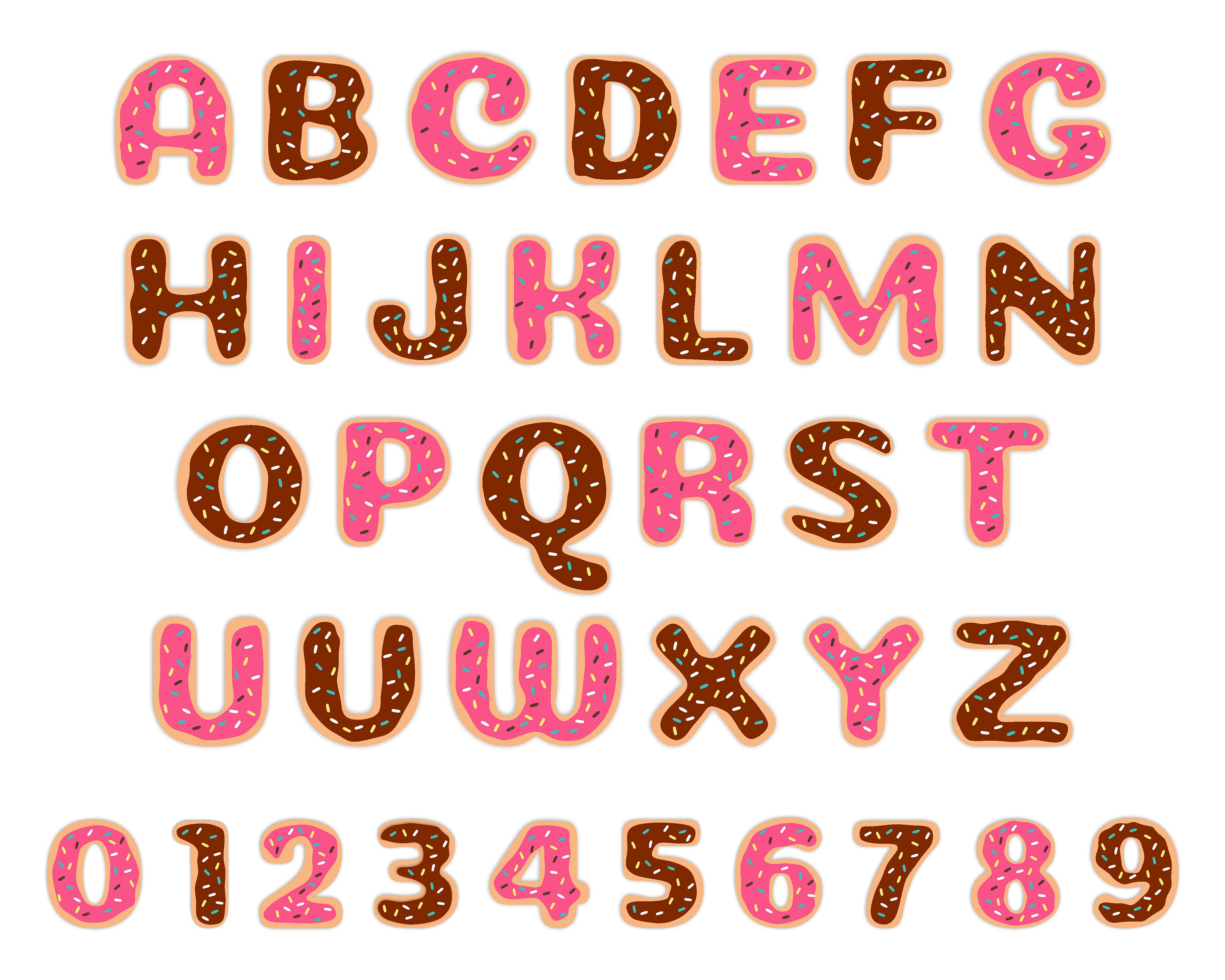 Donuts Font SVG Donuts Alphabet Digital Donuts Bundle Commercial Use ...