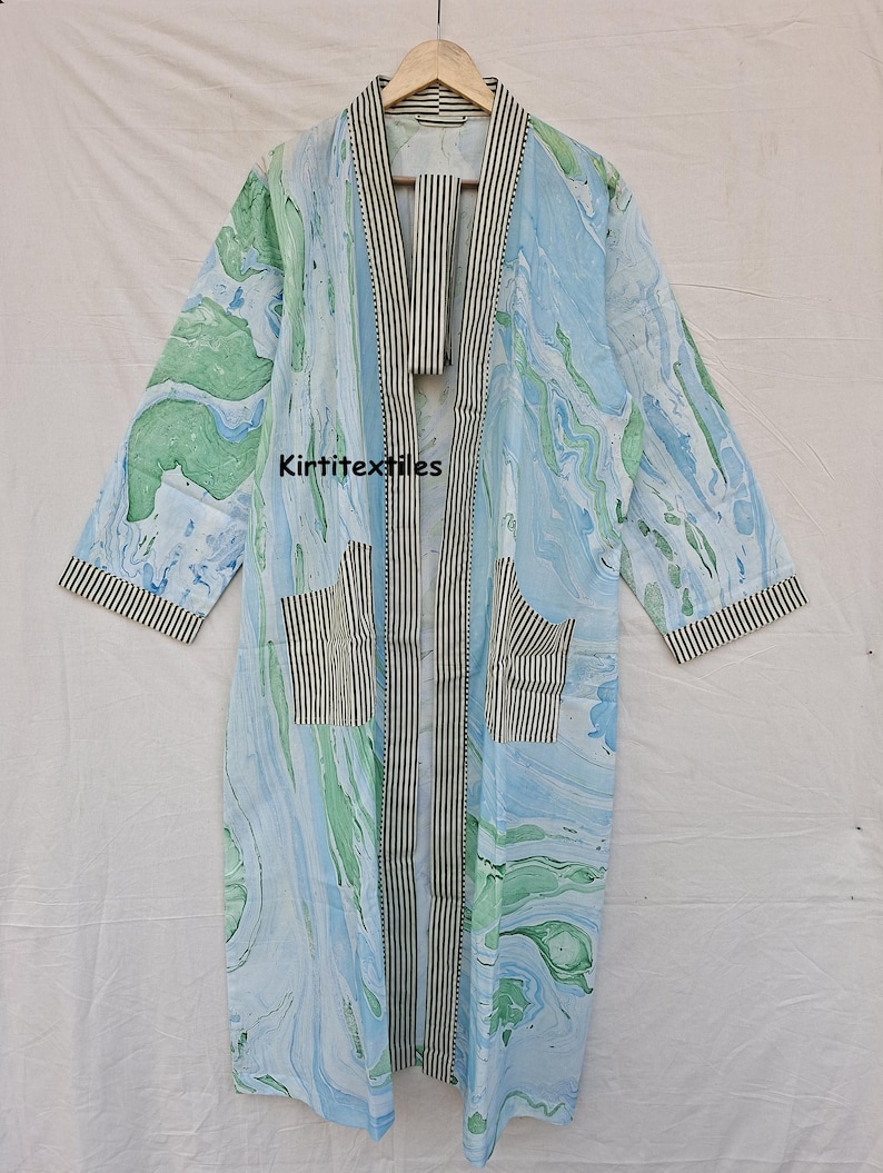 Marble Print Cotton Robe, Festival Clothing, Bath Robe, Kimono for ...