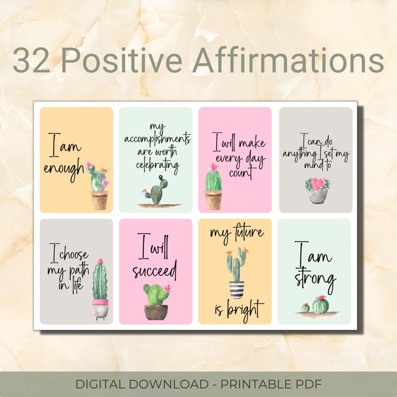Positive Affirmation Cards - Confidence, Encouragement & Mindfulness ...
