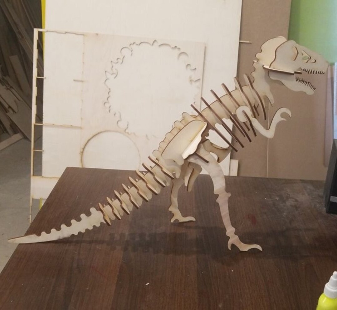 Laser Cut Tyrannosaurus Dinosaur 3D Puzzle 3mm Thickness CNC Cut Cdr ...