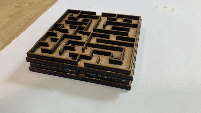 Custom Laser Cut Two-level Maze DXF File Design Template for DIY ...