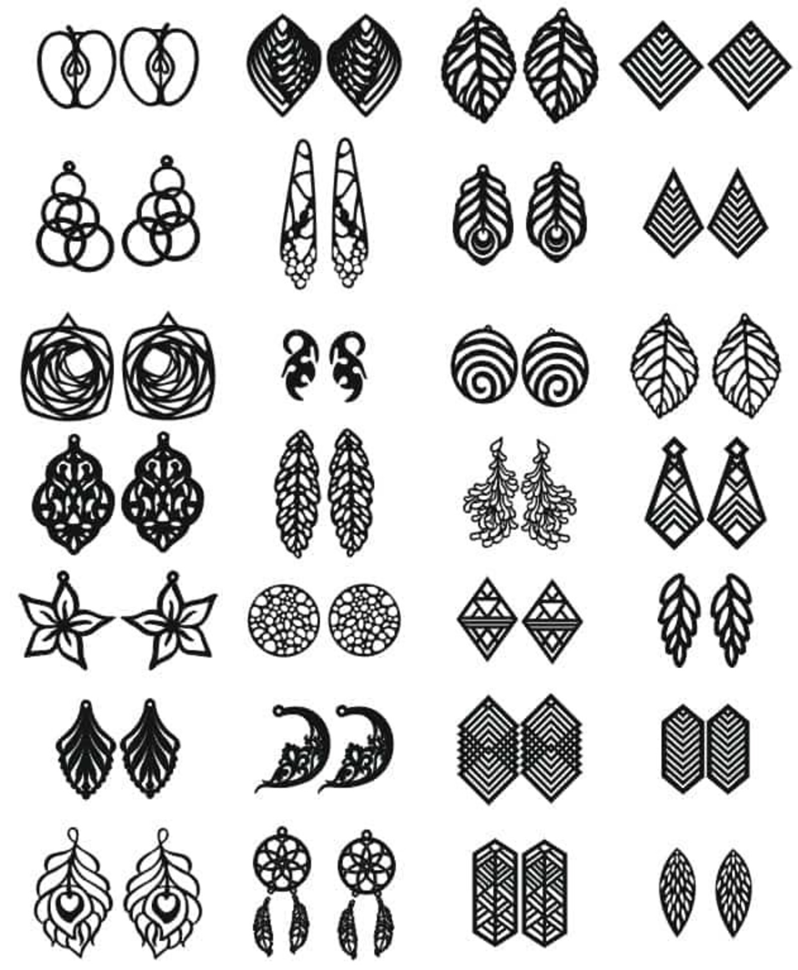 Laser Cut Vector File Earring Jewelry Templates Gift Earring Models - Etsy