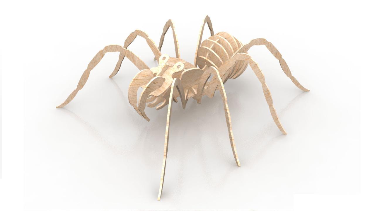Laser Cut 3D Spider Puzzle DXF File Unique DIY Craft Design Laser Cut ...
