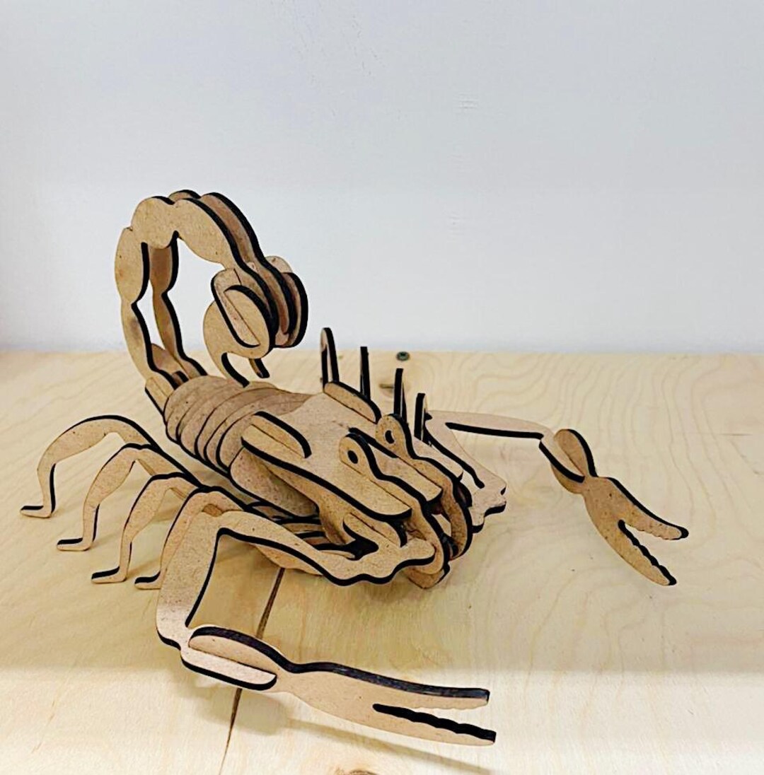 3D Scorpion Puzzle 3mm DXF File DIY Insect Design Svg-cdr-eps Dijital ...