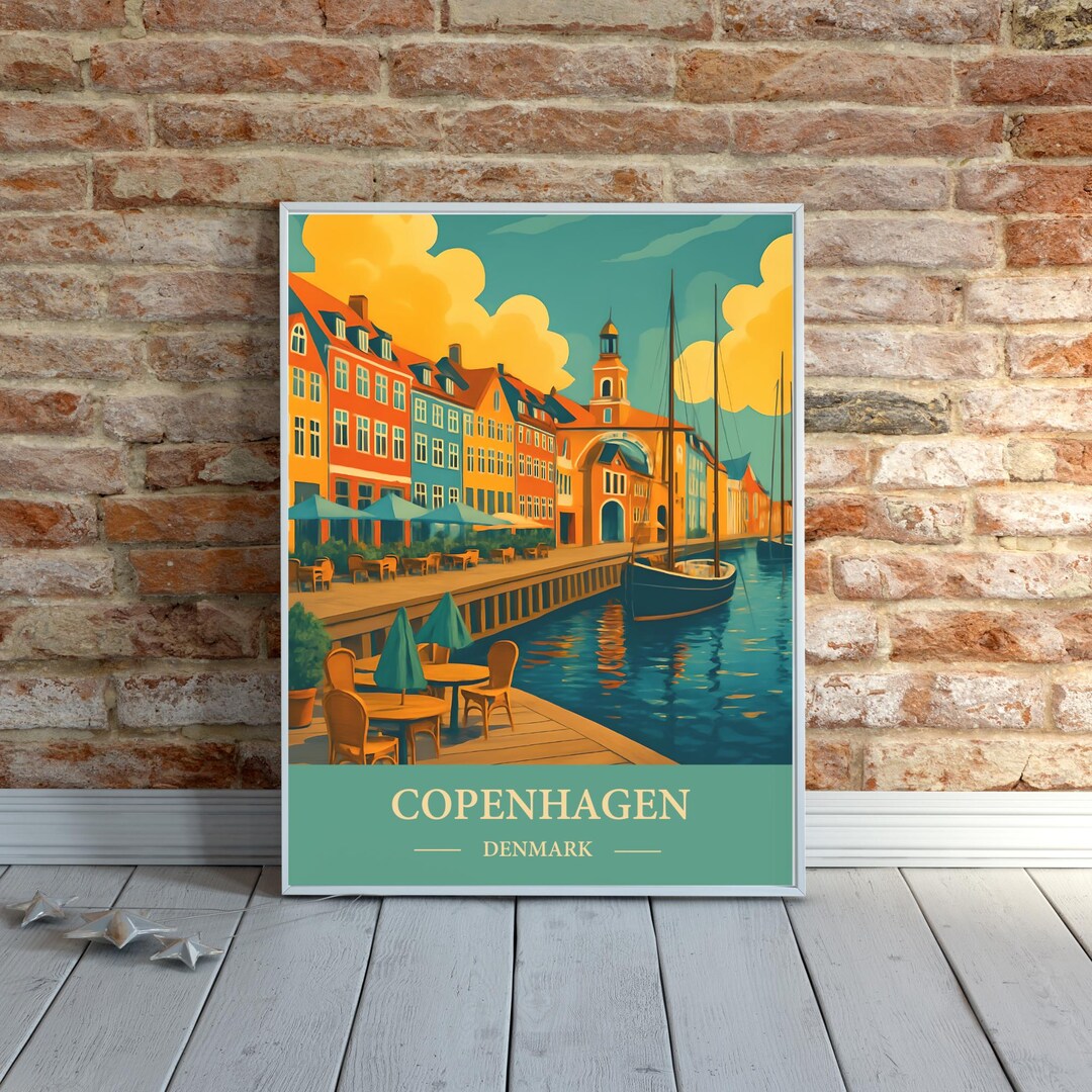 Copenhagen Wall Art Printable – Denmark Travel Poster, Colourful Nyhavn ...