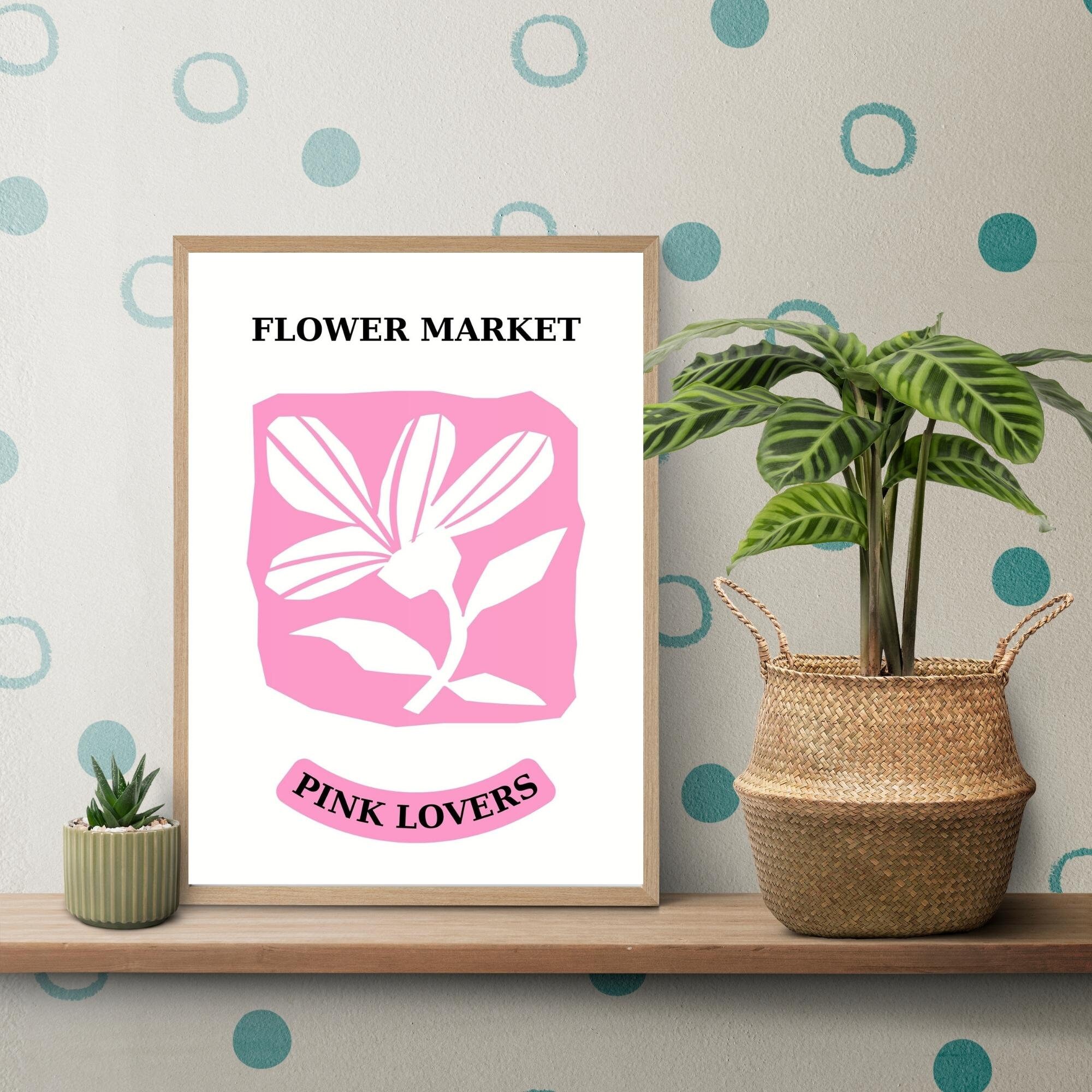 Pink Flower Market Poster: Floral Wall Art (digital Printable) - Etsy