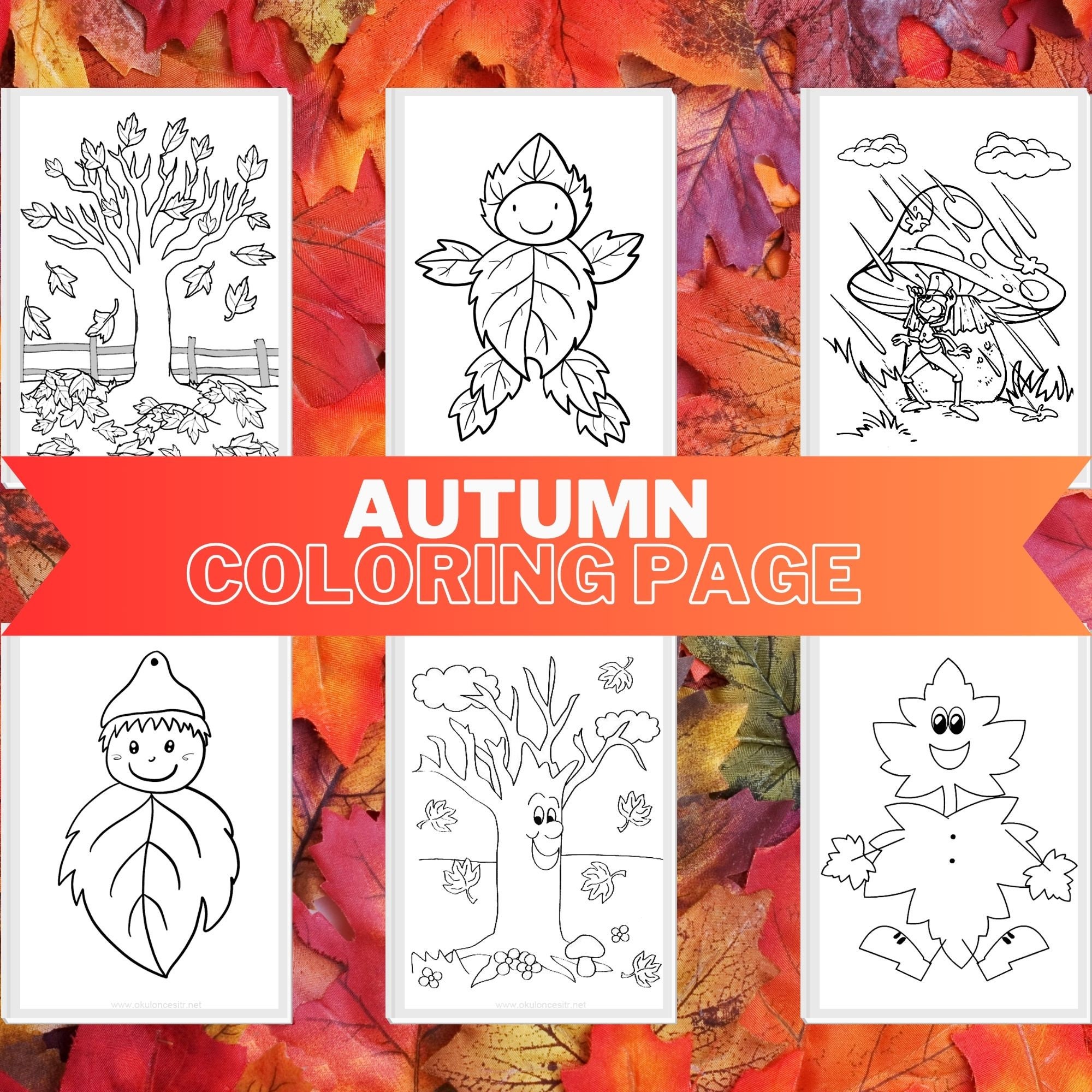 70 Beautiful Autumn Coloring Book for Preschool and Kindergarten Kids ...