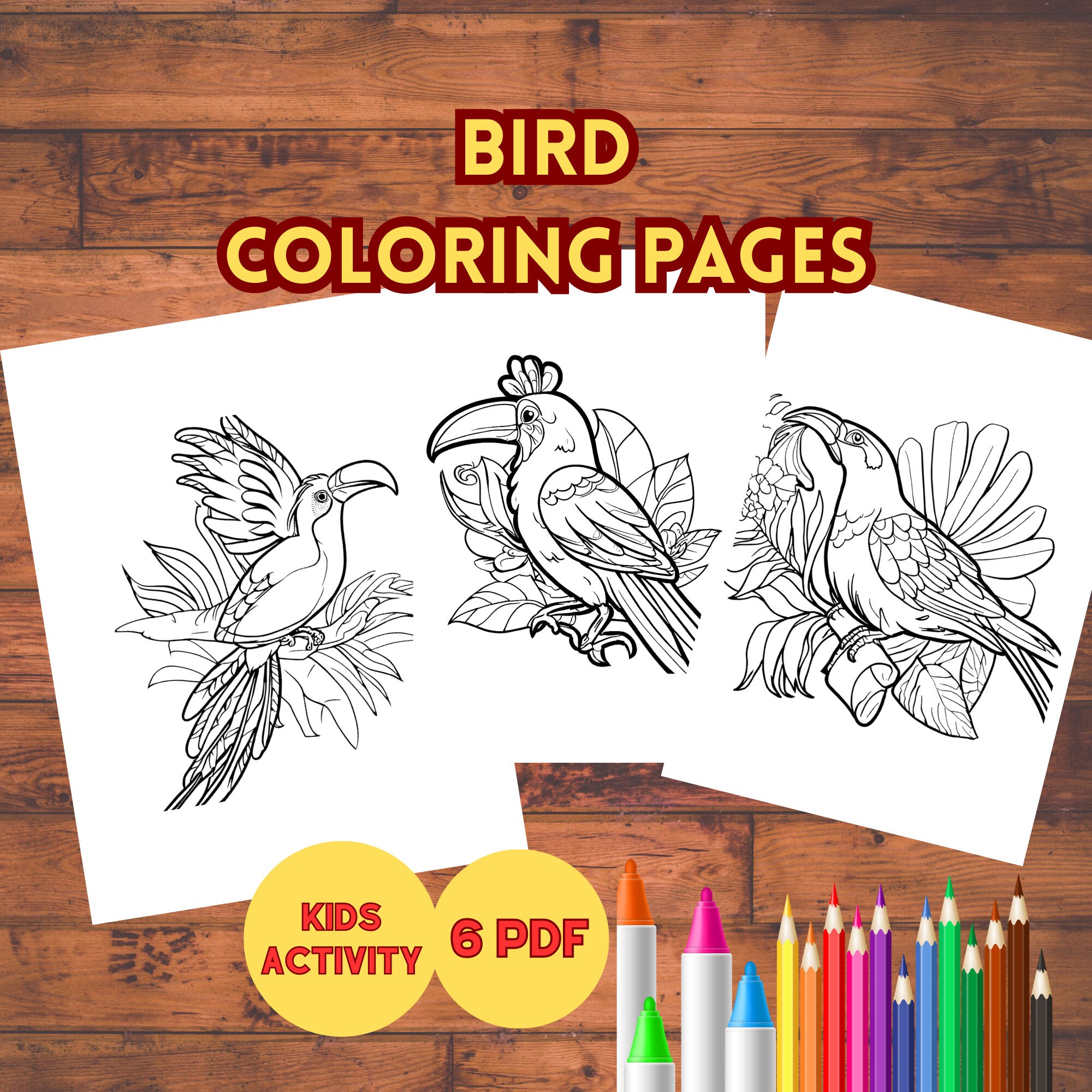 Bird Coloring Pages, Printable Bird Coloring Pages for Kids, Bird ...