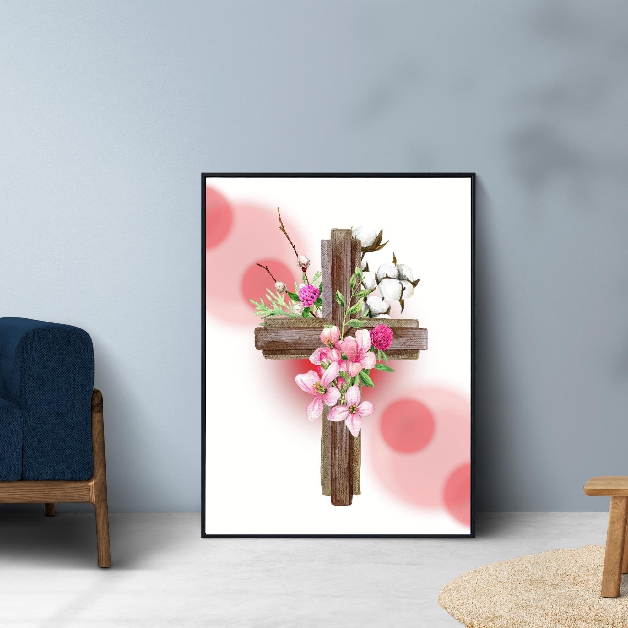 Cross Wall Art, Christian Printable Poster, Modern Christian Art ...