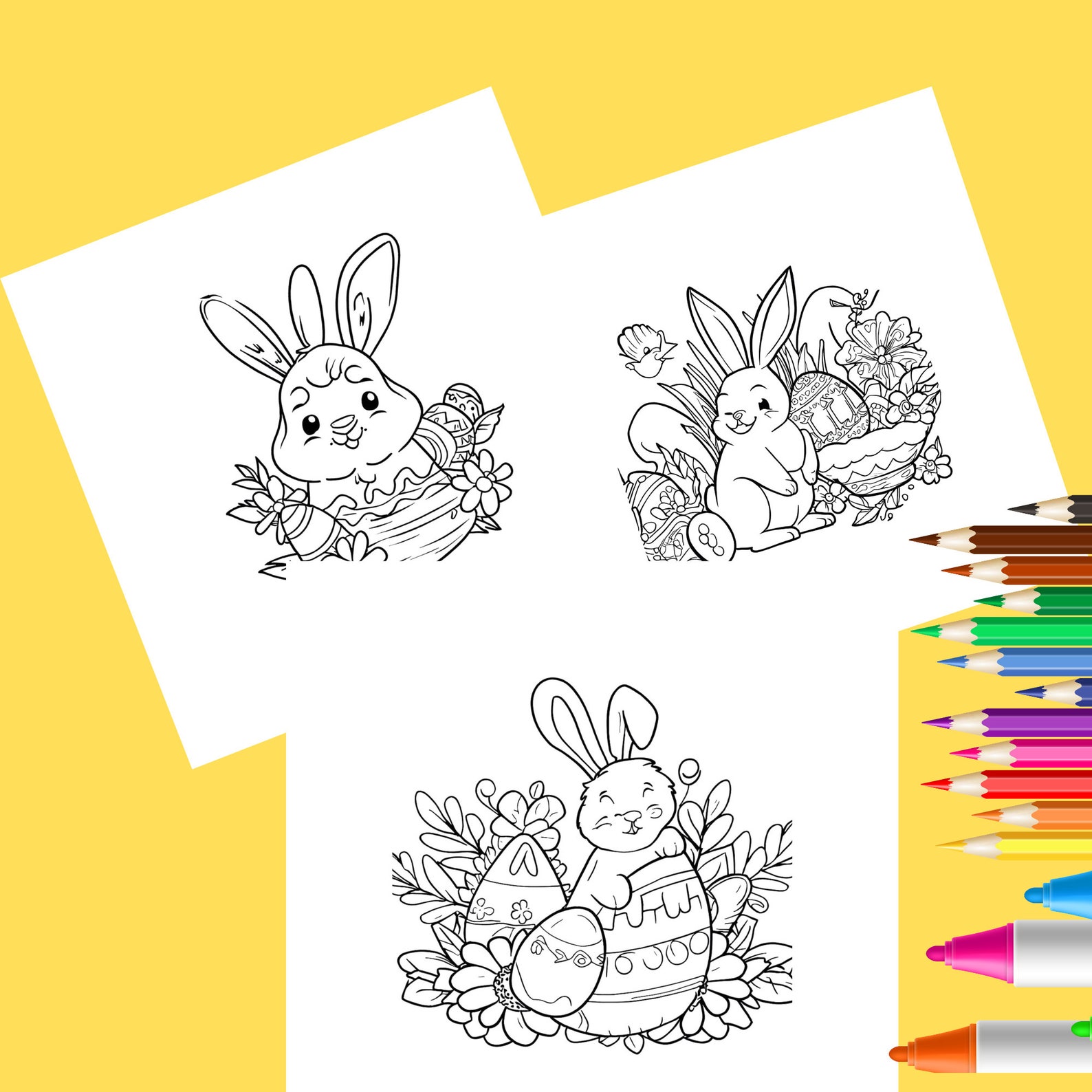 Easter Coloring Pages, Easter Printable Sheets for Kids, Easter Kids ...