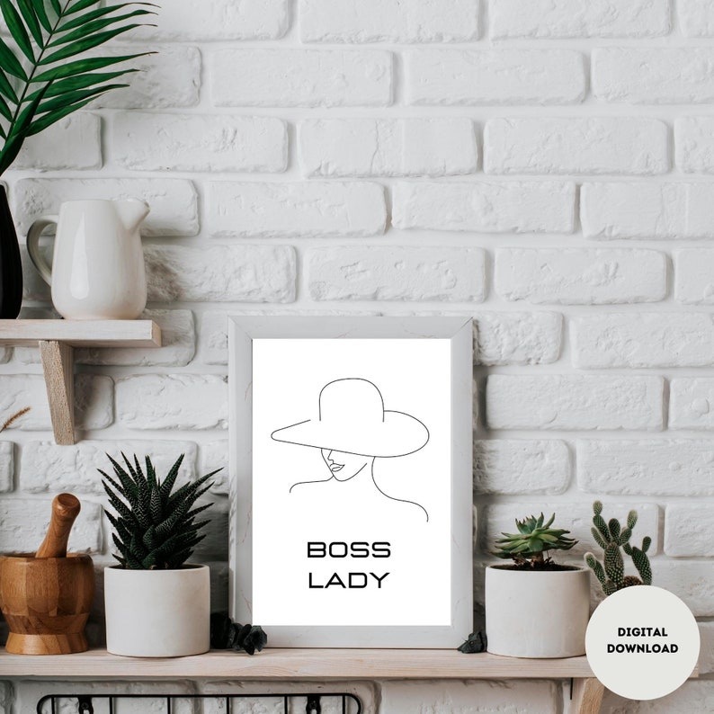 Boss Lady Wall Art, Modern Boss Lady Decor, Feminist Poster, Motivation ...