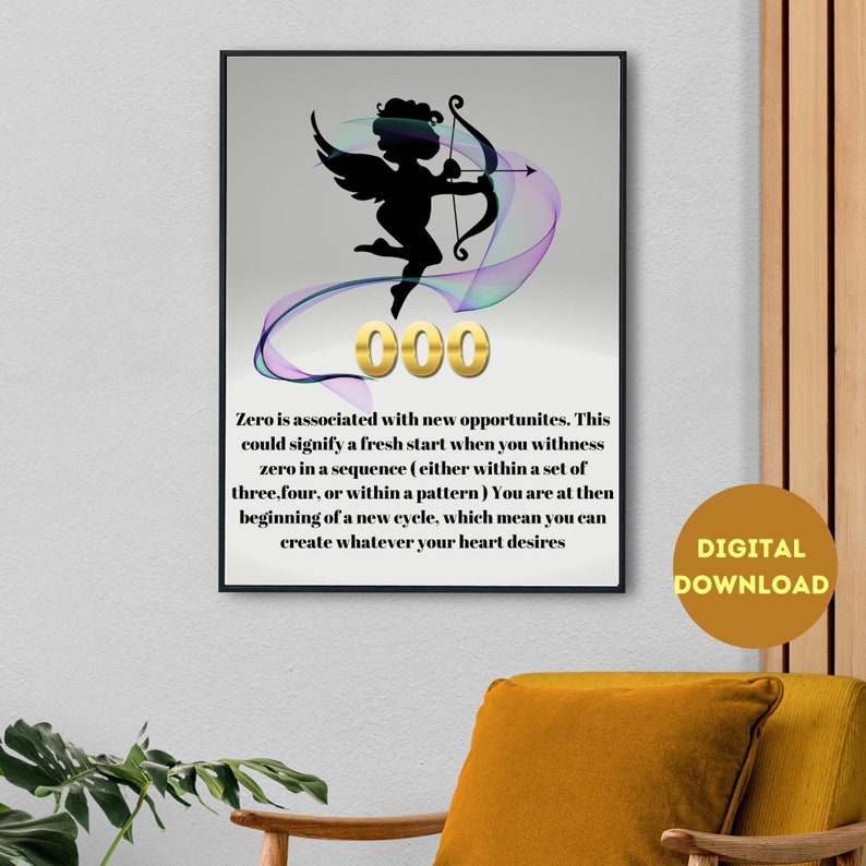 Angel Number Poster 000, Instant Download Poster, Aura Poster ...