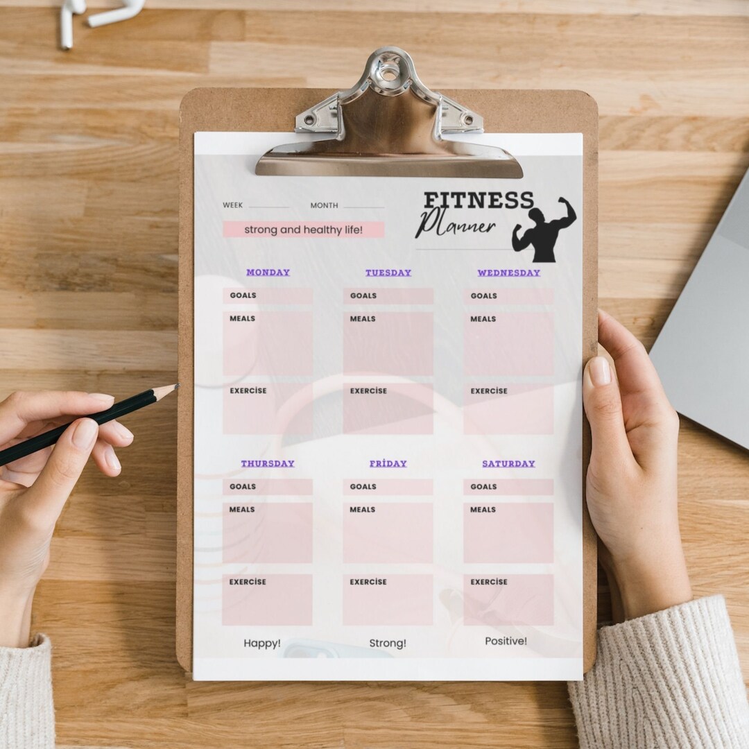 Printable Health and Fitness Planner, Workout Planner, A4 and Letter ...