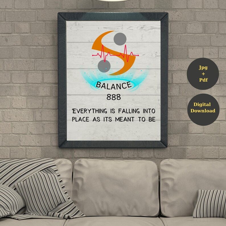 888 Angel Number, Instant Printable Wall Art Print, Digital Download ...