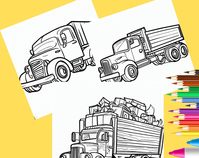 40 Trucks Coloring Pages | Fun Kids Coloring Pages | Stress Relief and ...