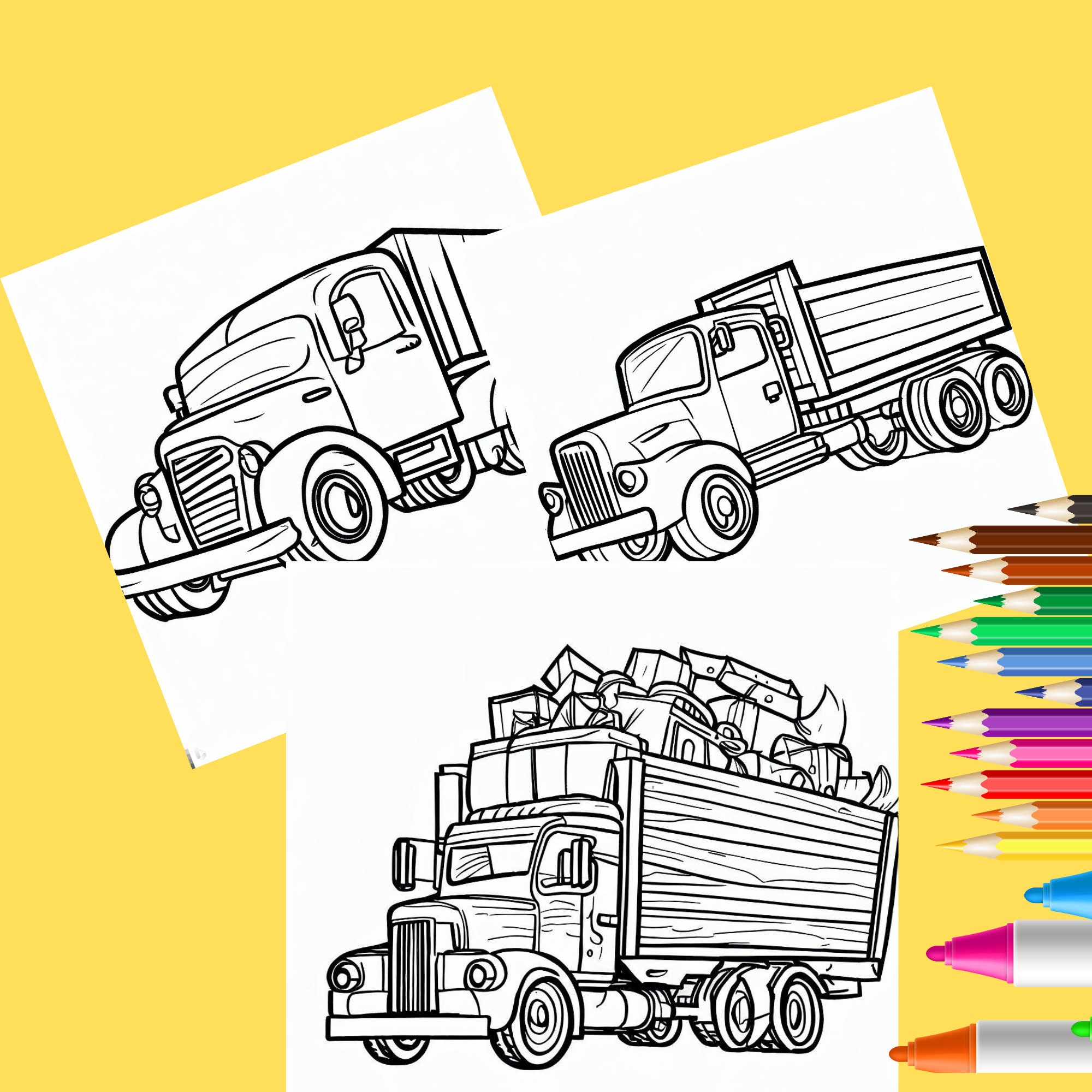 Trucks Coloring Pages, Coloring Pages for Kids, Truck Coloring Sheets ...