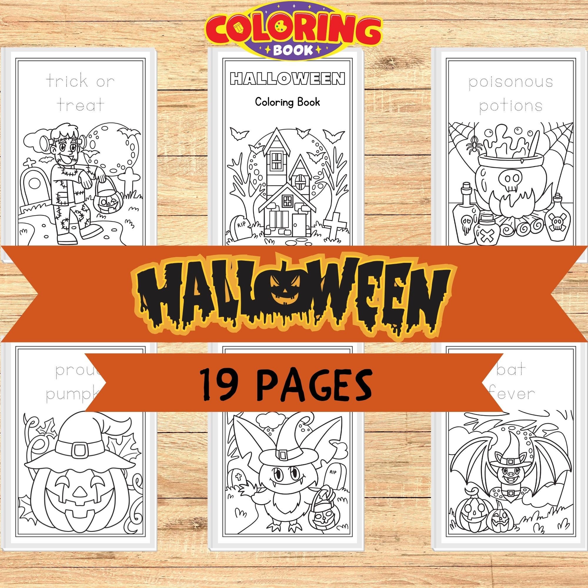 Halloween Coloring Book Pages for Kids, Creepy and Kid-friendly ...