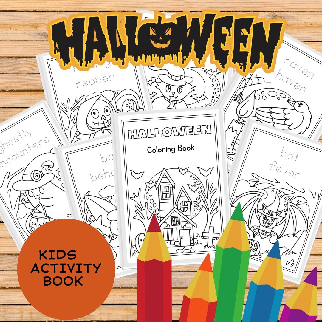 Halloween Coloring Book Pages for Kids, Creepy and Kid-friendly ...
