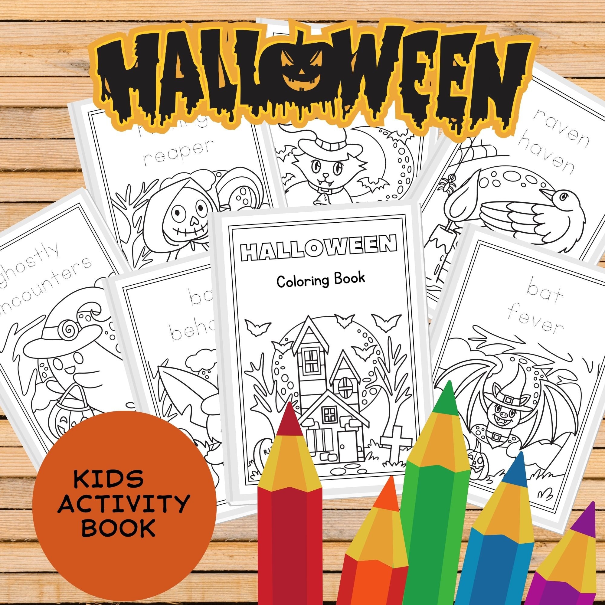 Halloween Coloring Book Pages for Kids, Creepy and Kid-friendly ...
