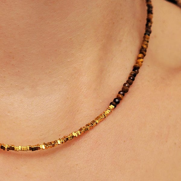 Tiger Eye Gold Vermeil - Etsy UK
