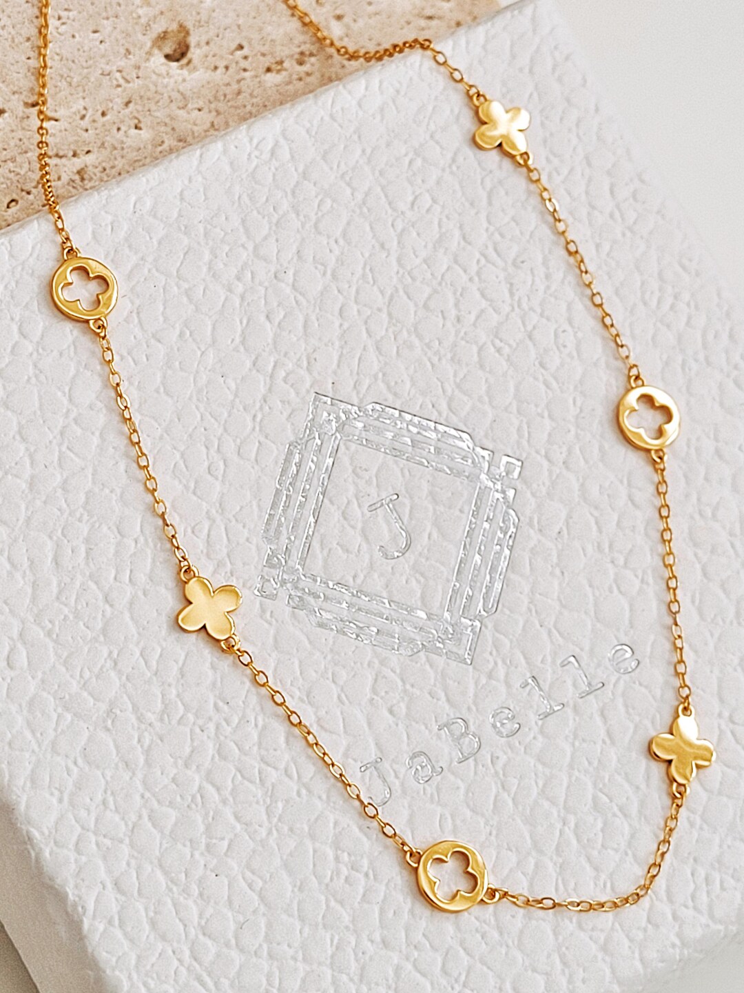 Gold Clover Necklace Dainty Four Leaf Clover Choker Necklace Gold ...