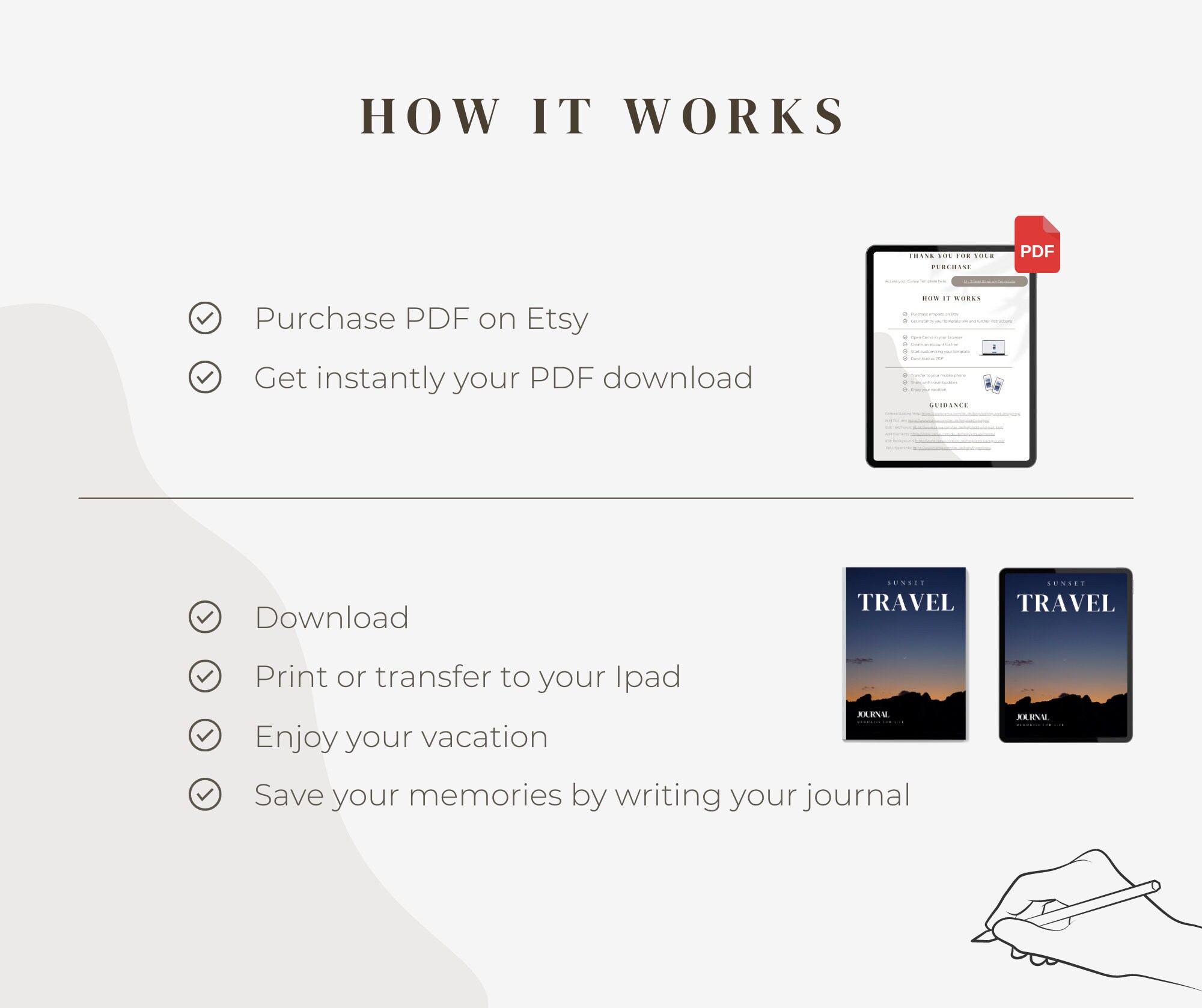 Digital Travel Journal Printable Journal Travel Gift Holiday Memory ...