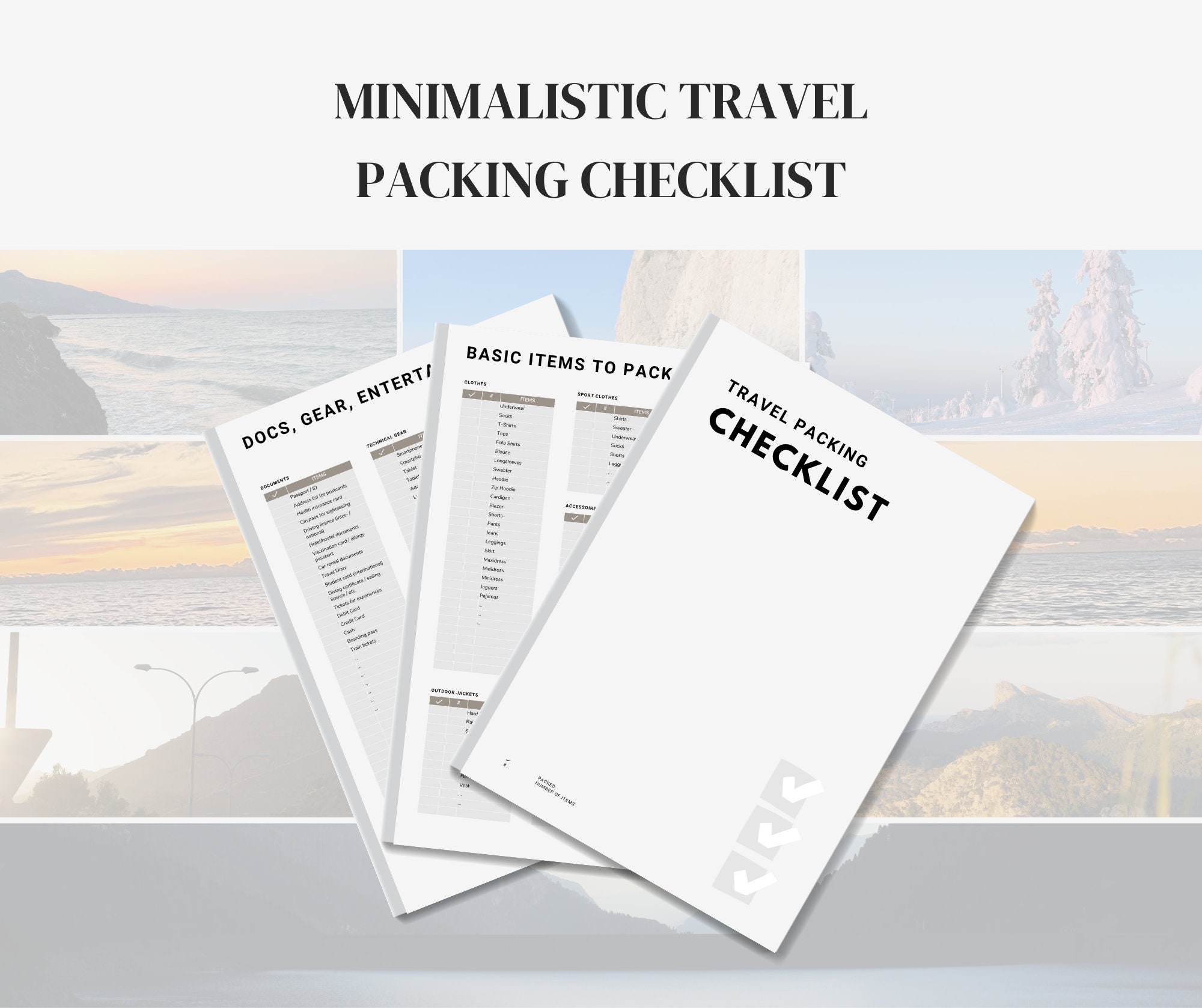 Editable Travel Packing List Template Printable PDF Checklist Planner ...