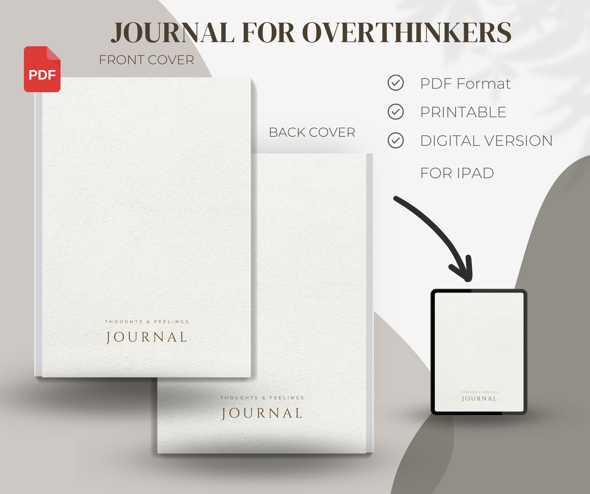 Overthinking Journal Digital Daily Journal Overthinkers Shhh Estoy ...