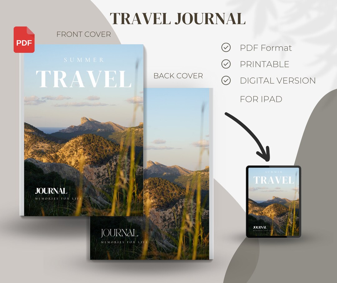Digital Travel Journal | Printable Journal | Travel Gift | Holiday ...