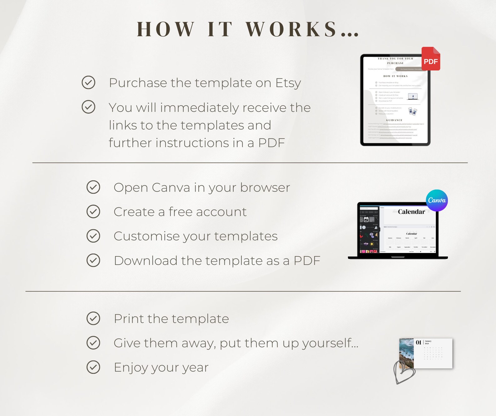 Customize Calendar 2024 Printable Calendar Photography Digital Download ...