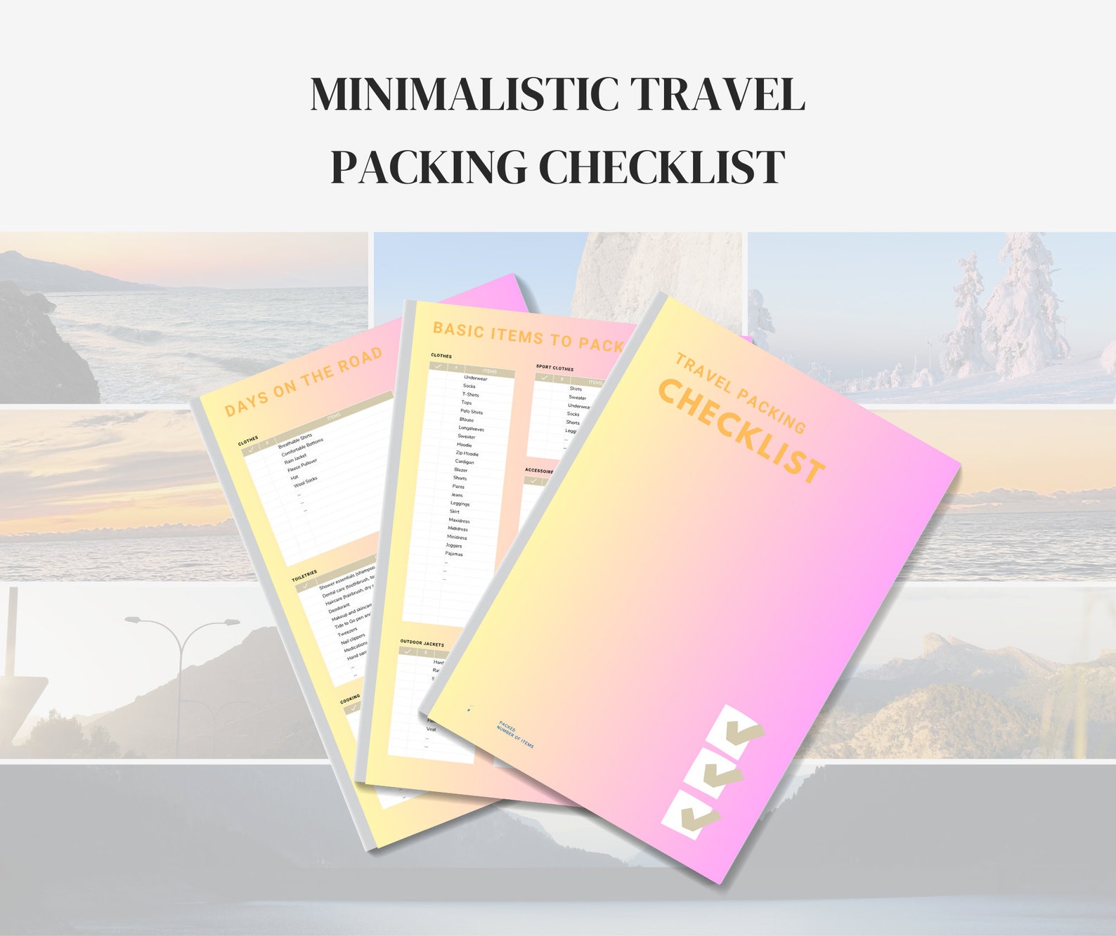 Editable Travel Packing List Template Printable PDF Checklist Planner ...