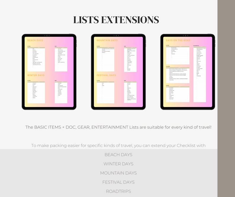 Editable Travel Packing List Template Printable PDF Checklist Planner Canva Digital Template ...