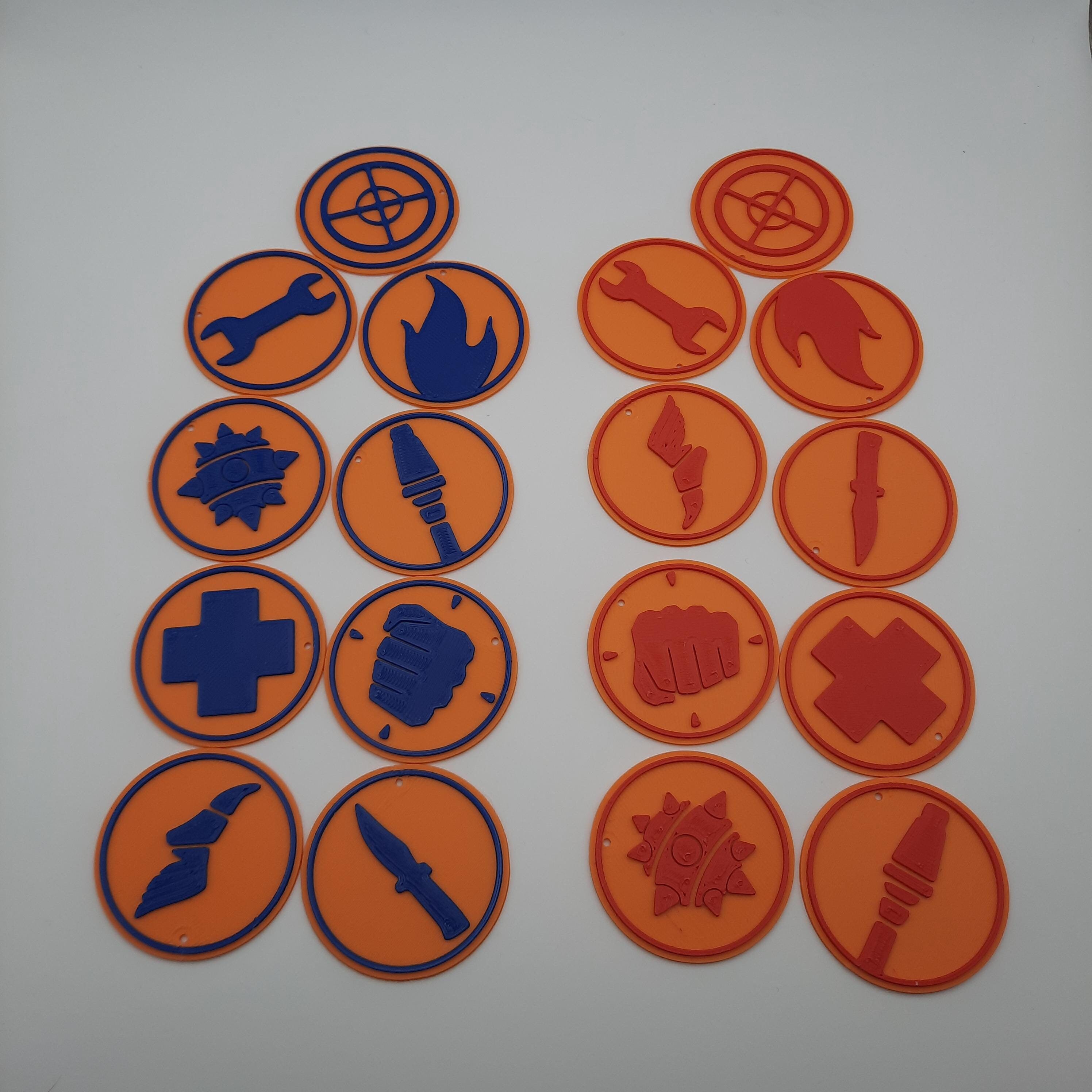 Team Fortress 2 Class Symbol Keychain 3D Printed Scout / Soldier / Pyro ...