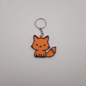 Cute Smiling Fox Keychain 3D Printed - Etsy