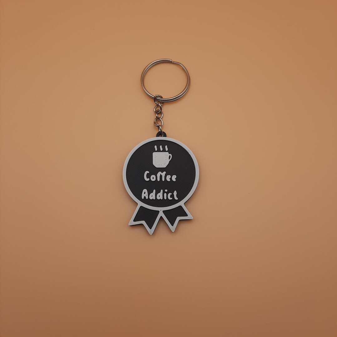 Coffee Addict Award Keychain 3D Printed - Etsy