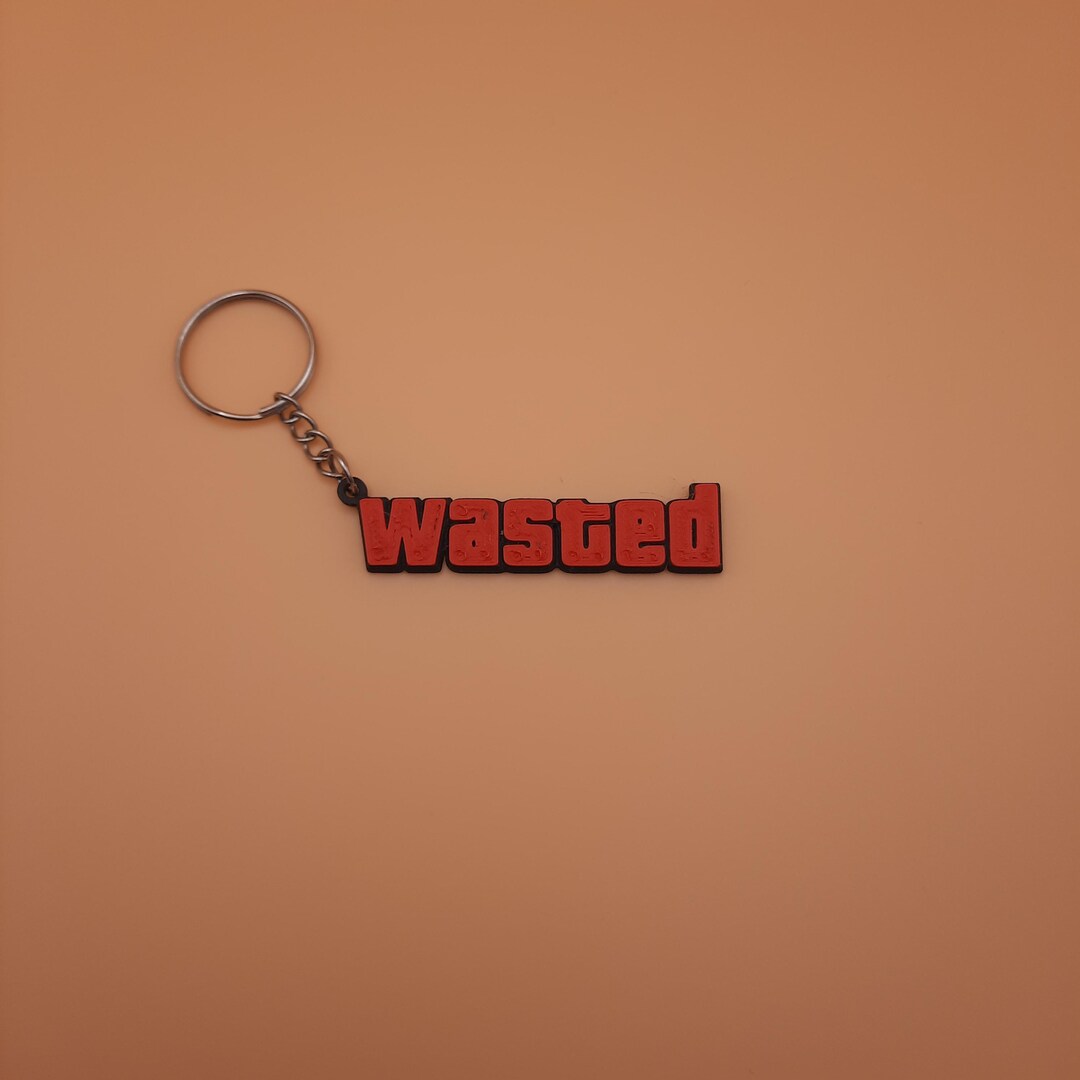 GTA Grand Theft Auto wasted Keychain 3D Printed - Etsy