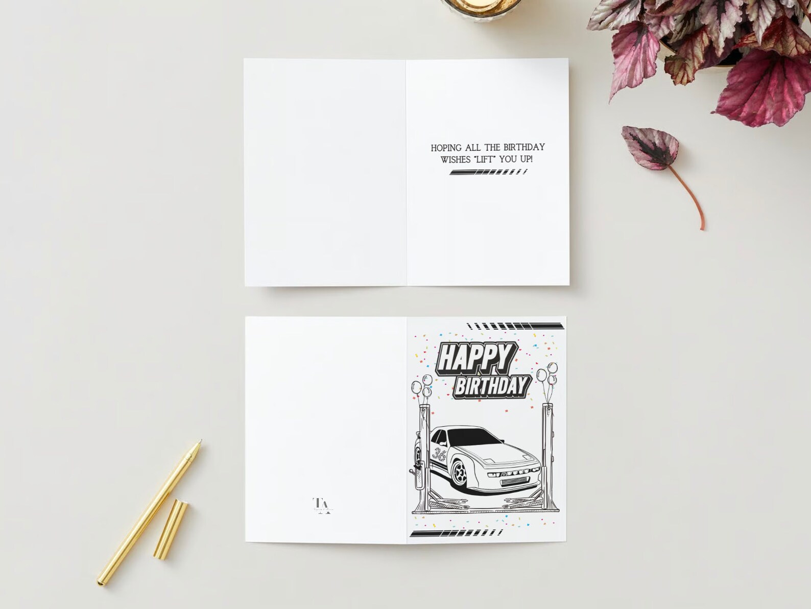 Car Lift Birthday Card | Car Birthday Card | Punny Greeting | Birthday ...