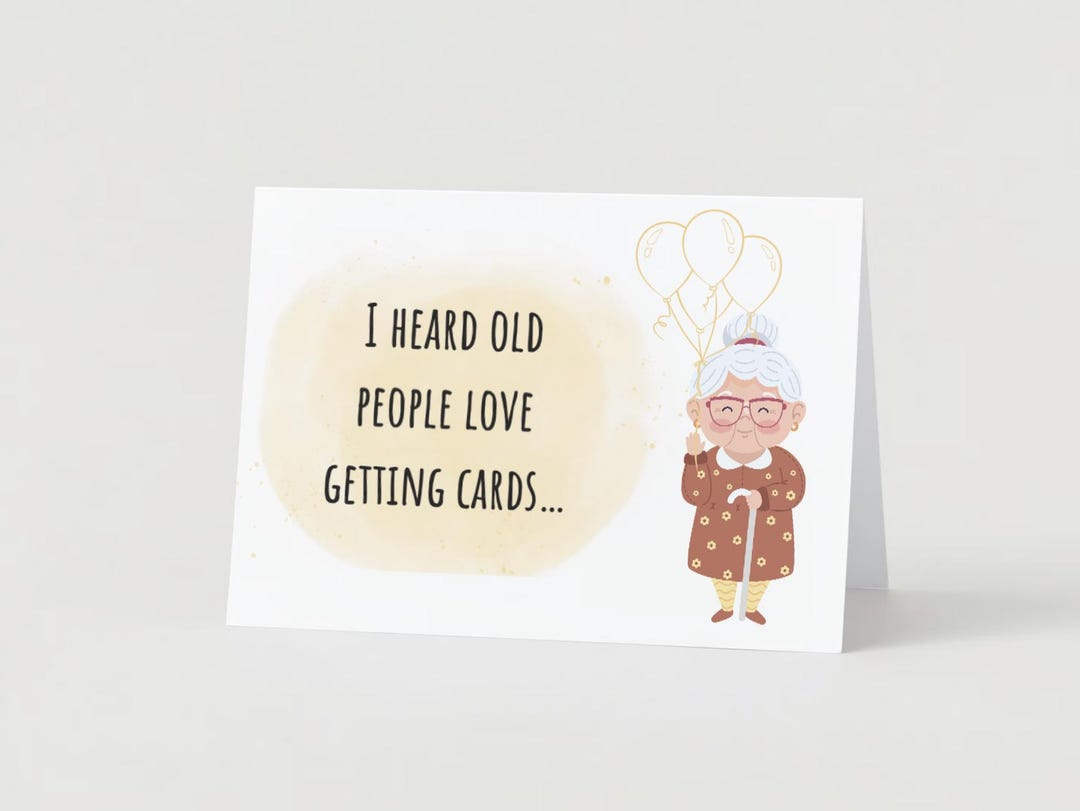 Funny Birthday Day Card | Old People Birthday! | Card for Her | Card ...