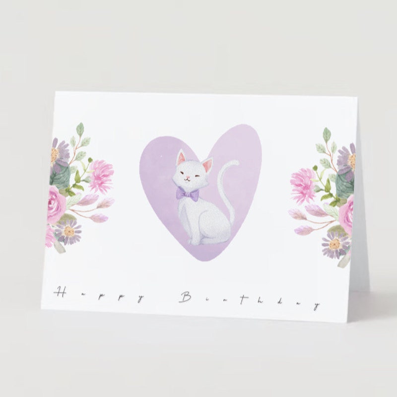 Birthday Card Purple - Etsy