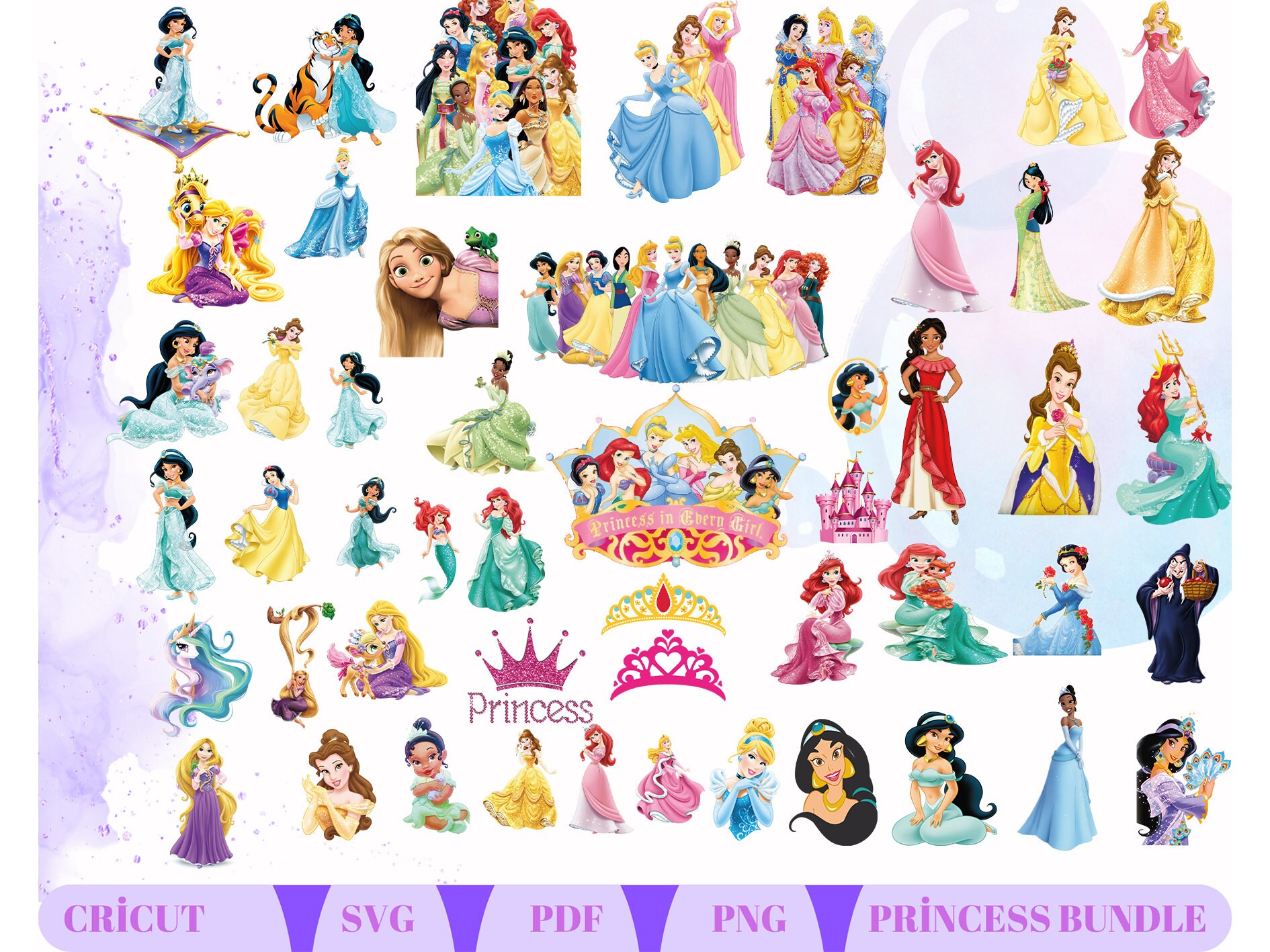 Princess Layered Bundle,princess Svg-pdf-png,princess Cut Files, - Etsy