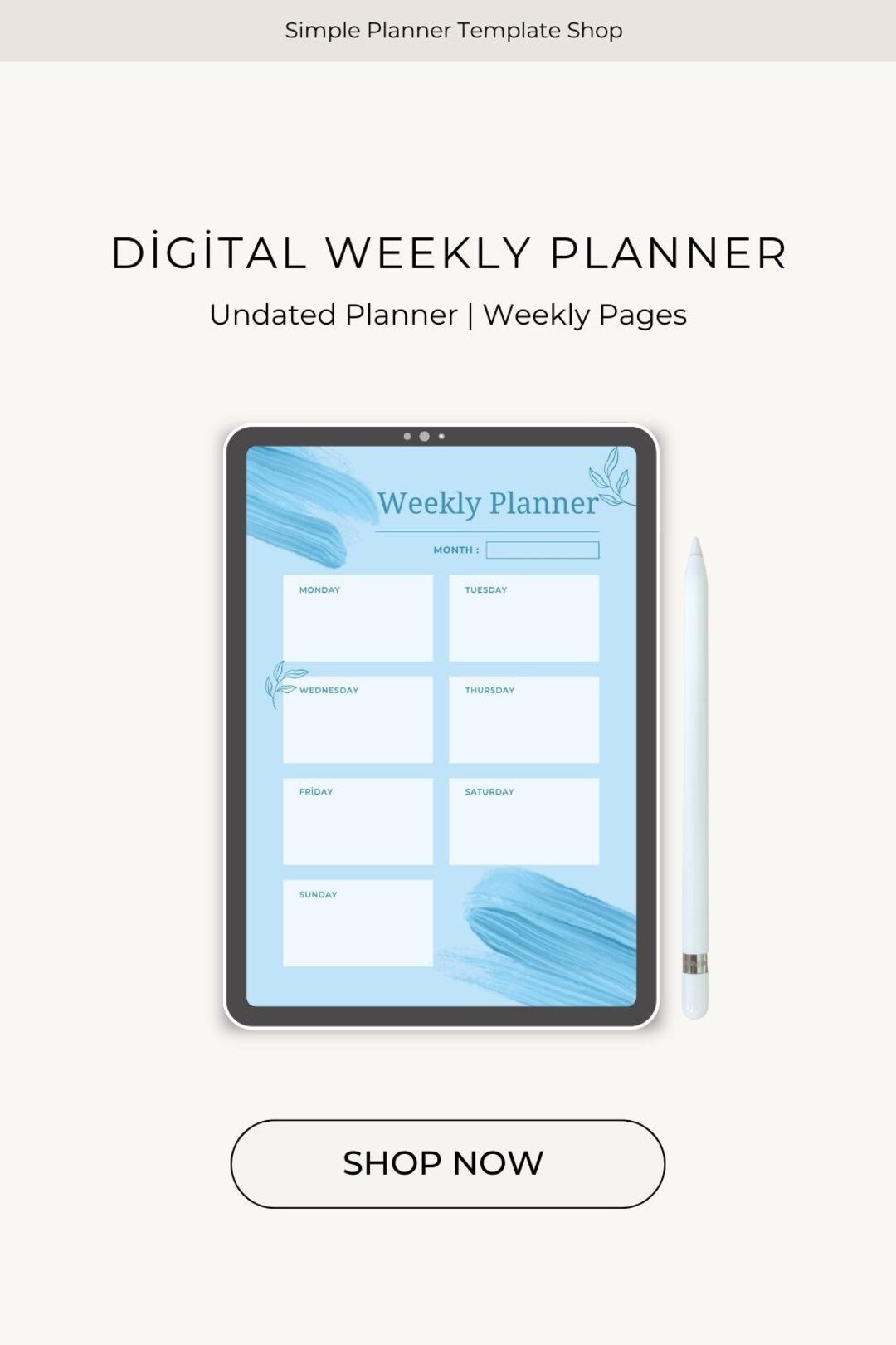 Weekly Planner Printable Landscape Blue Weekly Schedule Week - Etsy