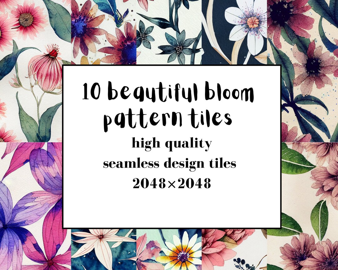 Seamless Bloom Pattern, Flower Design, Digital Bloom Design, Digital ...