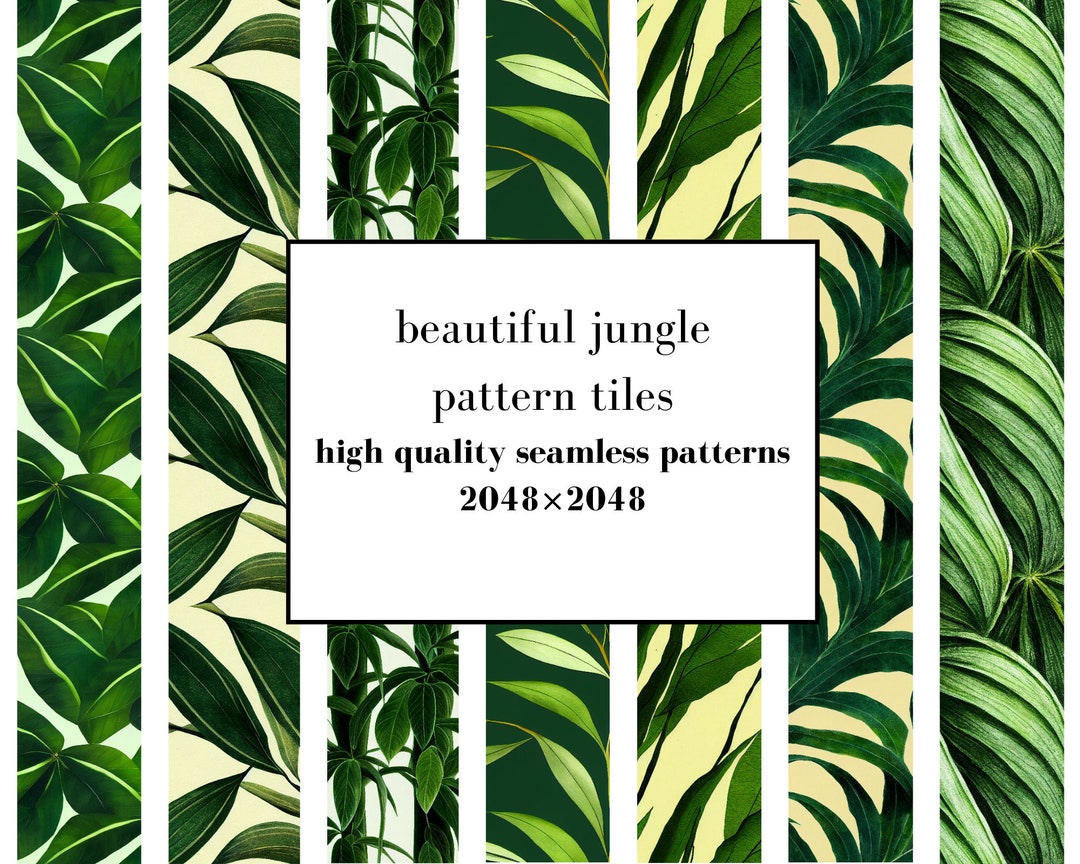 Jungle Pattern Tiles, Seamless Patterns 300dpi, Digital Paper, Jungle ...