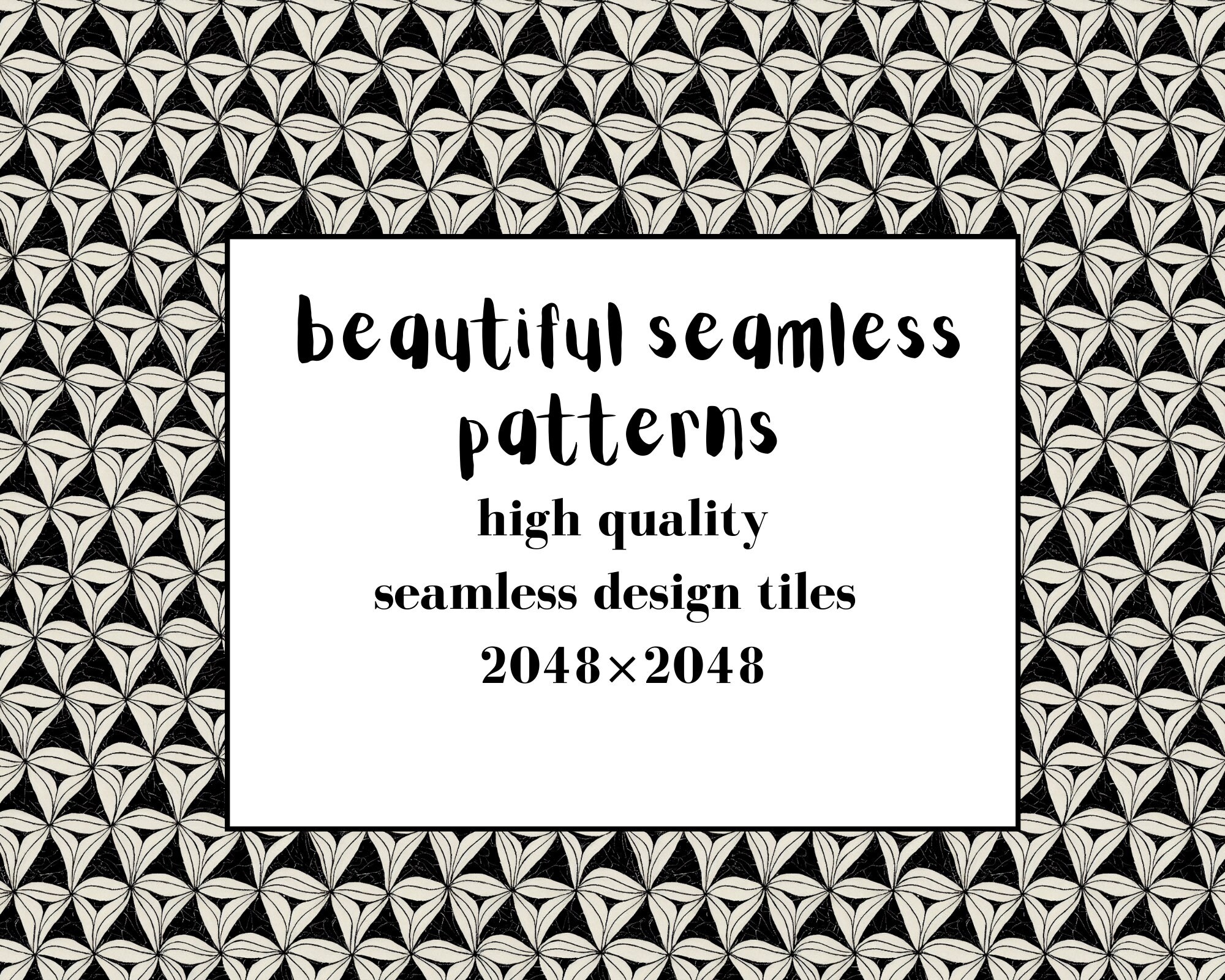 Black and White Seamless Patterns - Digital Paper Pack - 5 Pngs - 300 Dpi - 12x12 Inches - Black ...