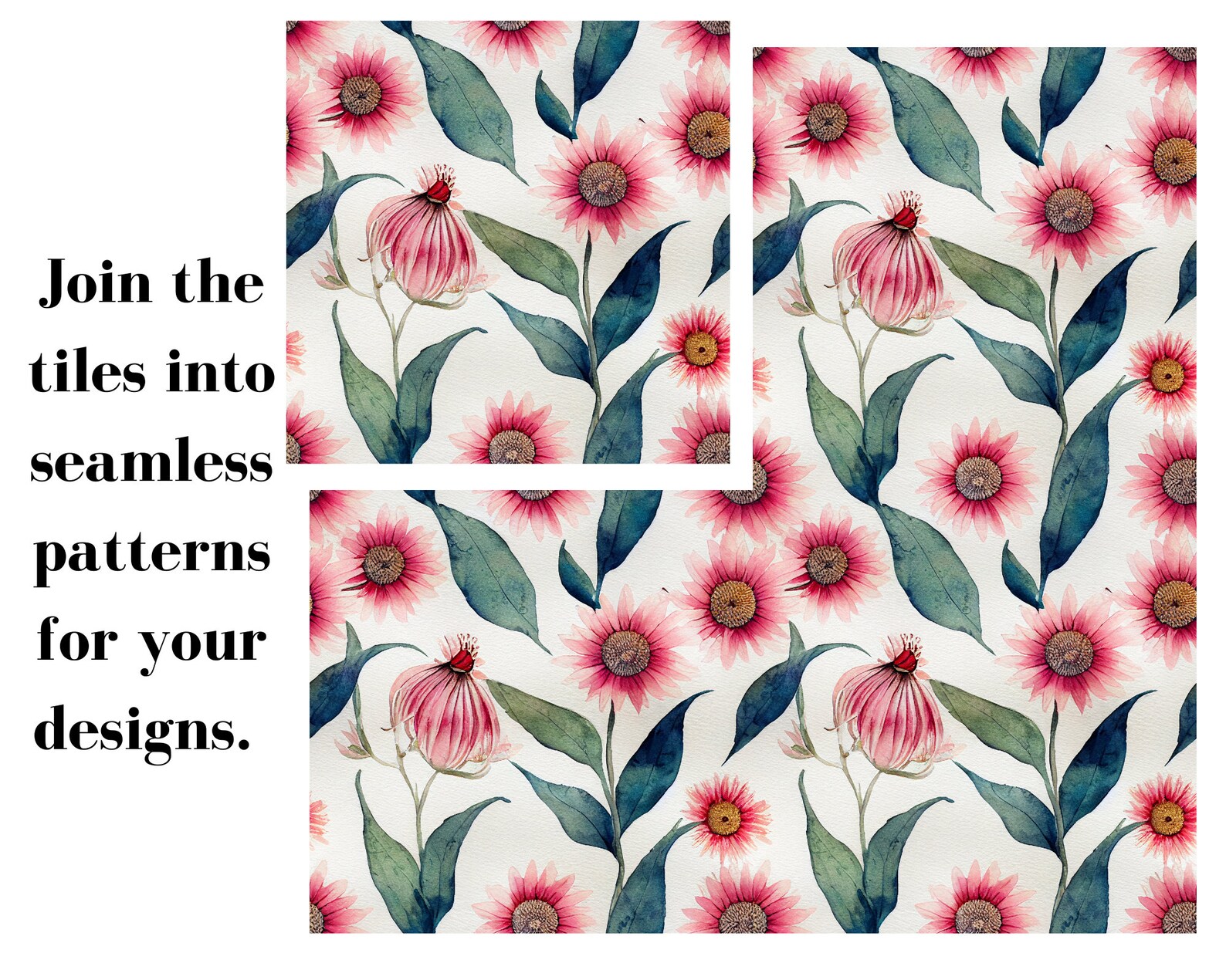 Seamless Bloom Pattern, Flower Design, Digital Bloom Design, Digital ...