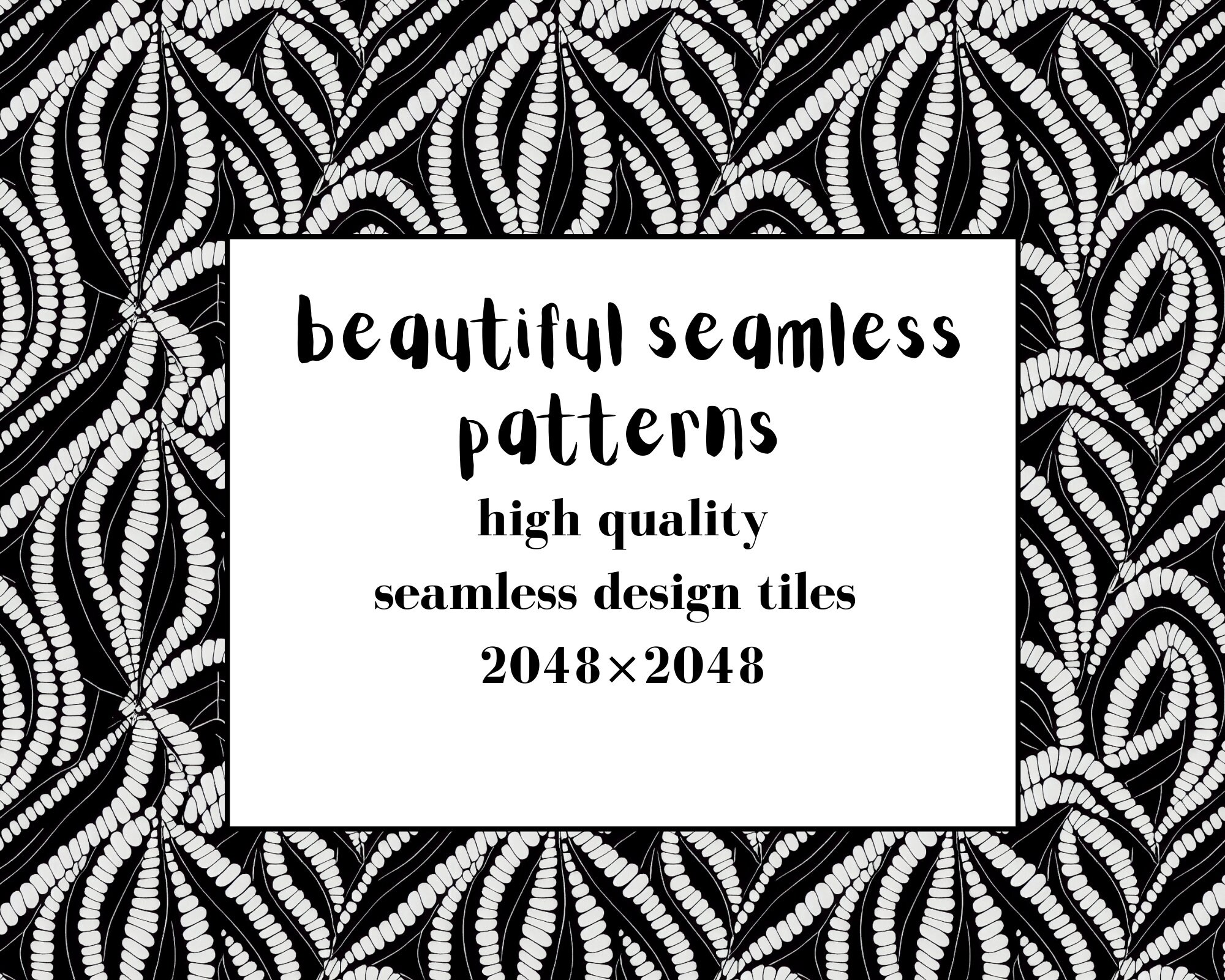 Black and White Seamless Patterns - Digital Paper Pack - 5 Pngs - 300 ...