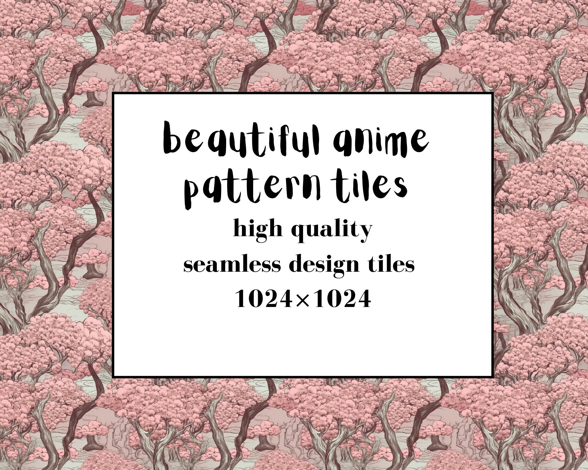 9 Anime Illustrations, Paper Design, Seamless Patterns, Digital Paper ...