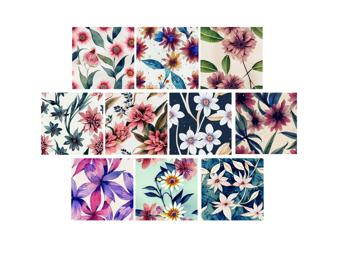 Seamless Bloom Pattern, Flower Design, Digital Bloom Design, Digital ...